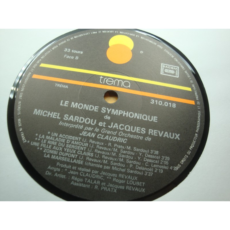 Jean Claudric Le Monde Symphonique De Michel Sardou Et Jacques Revaux